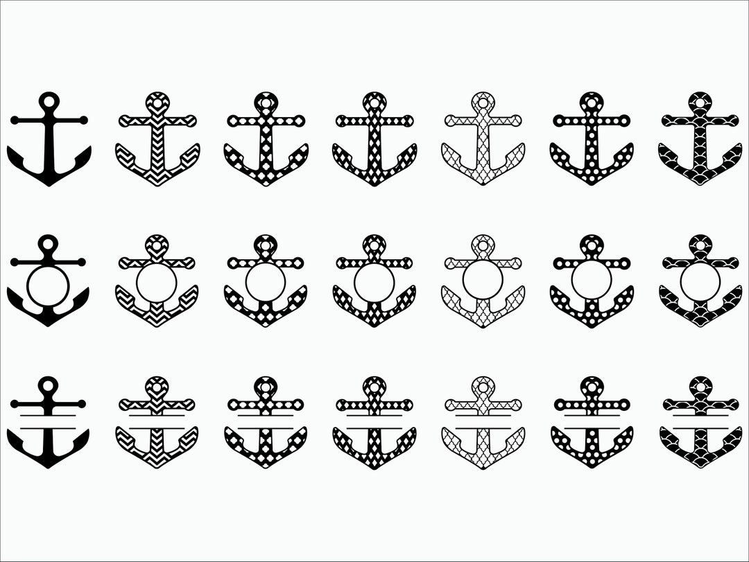 Anchor Svg / Anchor Monogram Svg / Anchor Split Svg / Anchor Split ...