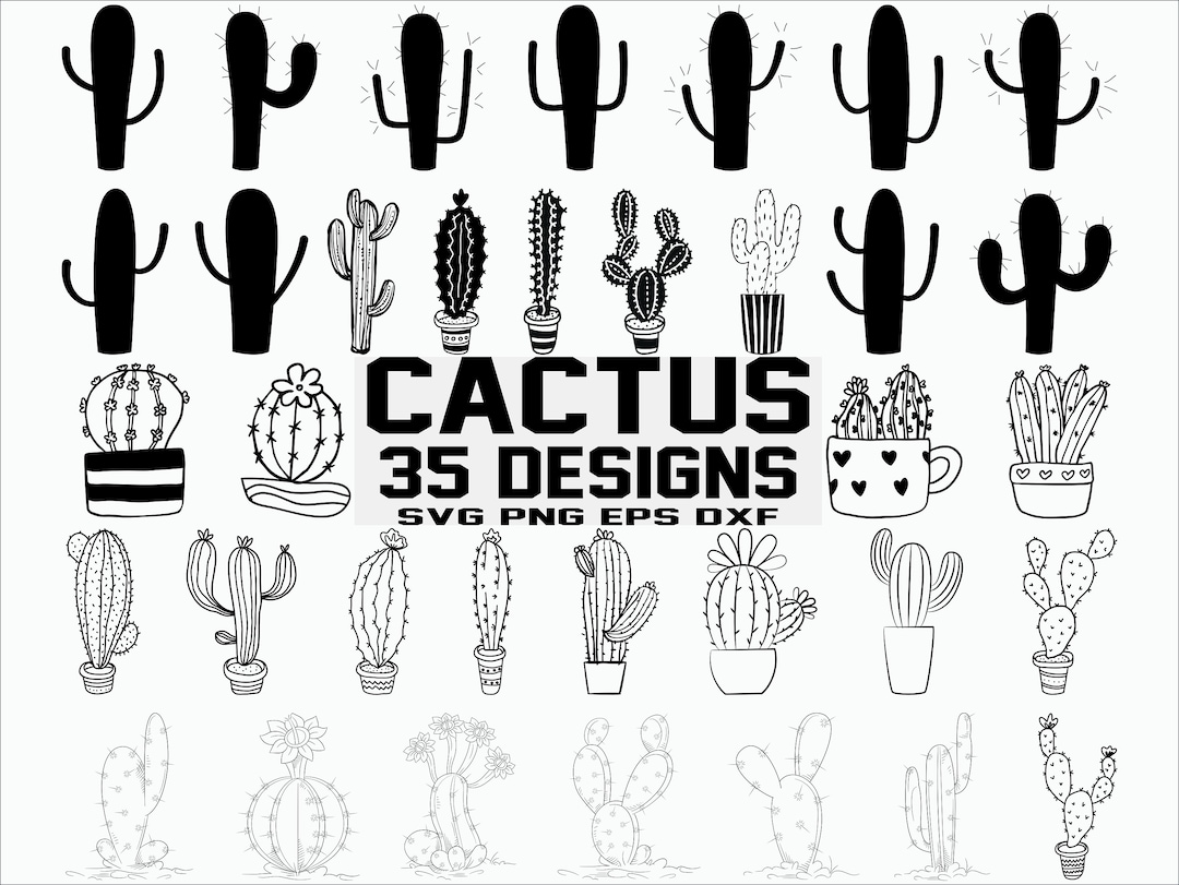 Cactus Svg Bundle/ Desert Cacti Plants/ Cactus Vector/ Cactus ...