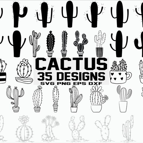 Cactus Svg Bundle/ Desert Cacti Plants/ Cactus Vector/ Cactus - Etsy