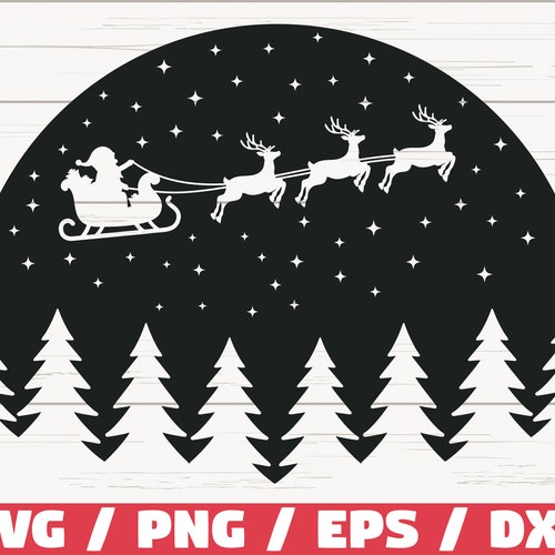 Christmas Scene With Santa SVG / Cut File / Cricut / - Etsy
