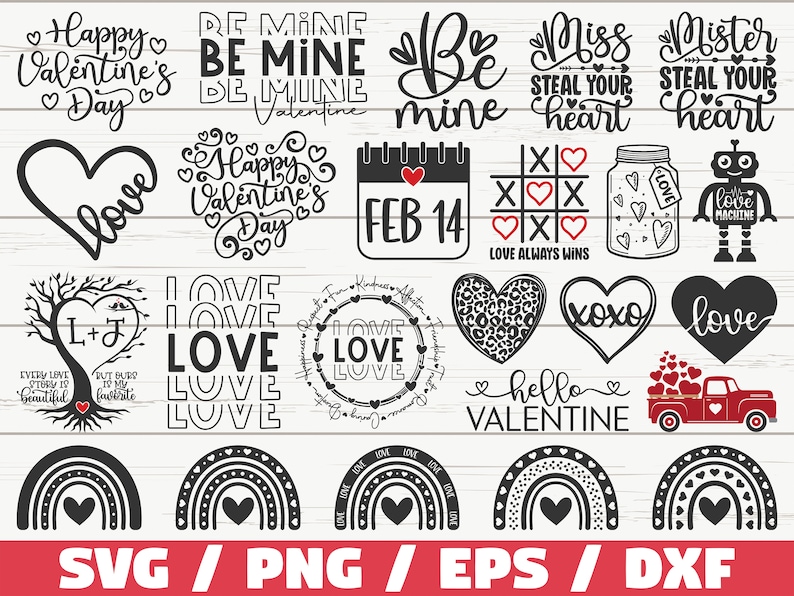 Valentine's Day SVG Bundle / Love SVG Bundle / Cut Files / - Etsy