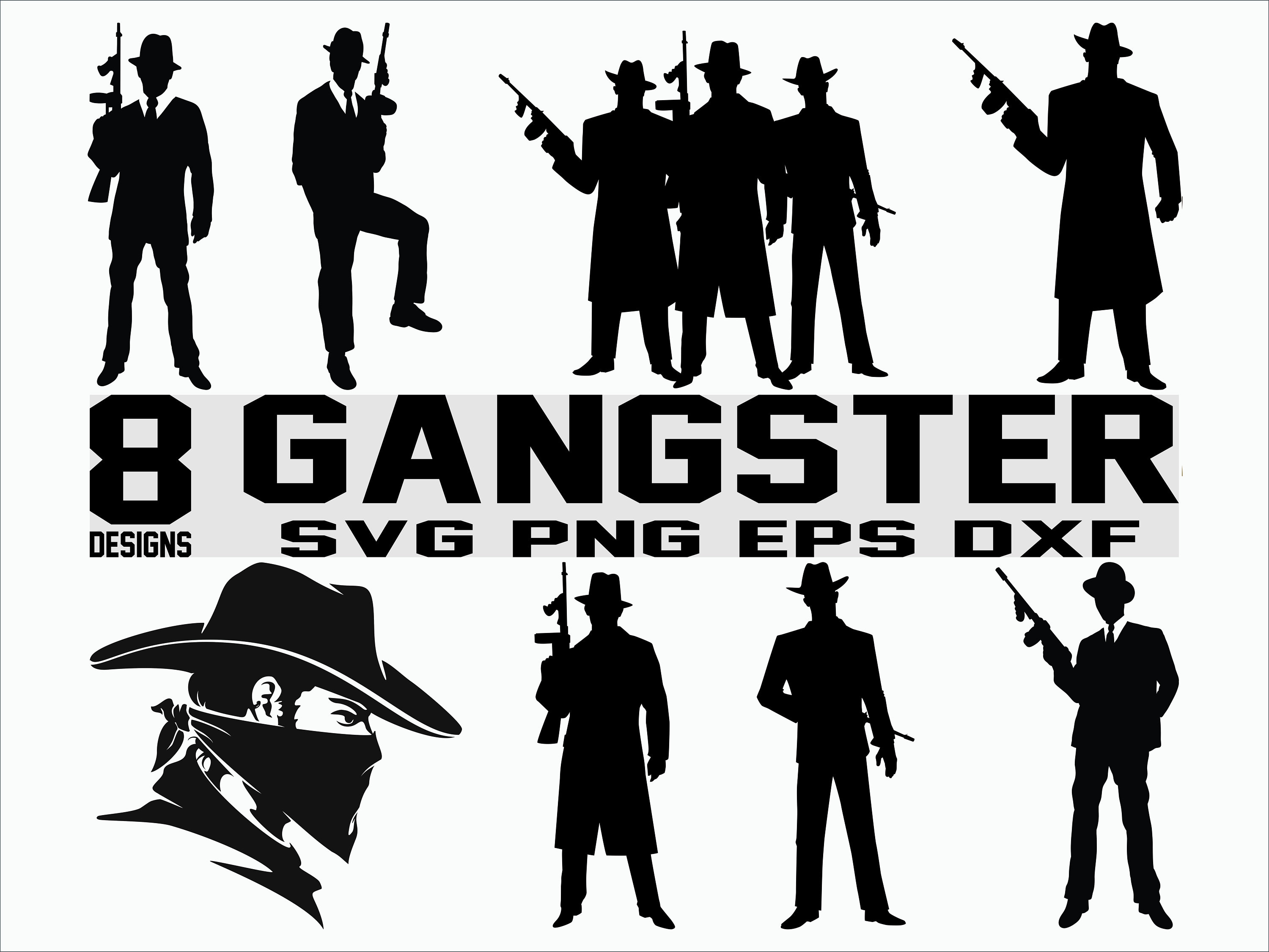 Gangster/ Gangster Silhouette/ Svg/ Printable Files/ Cuttable Files ...
