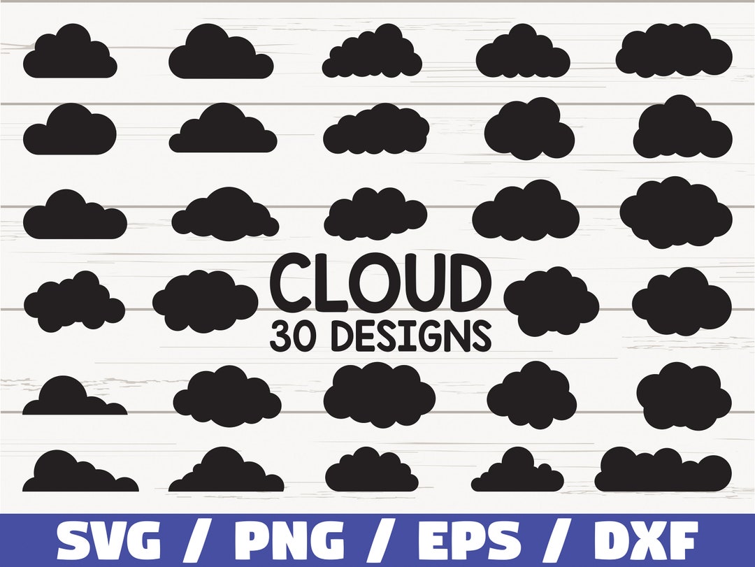 Cloud Svg File/ Cloud Clipart/ Cloud Vector/ Cloud Bundle Svg/ Cloud ...