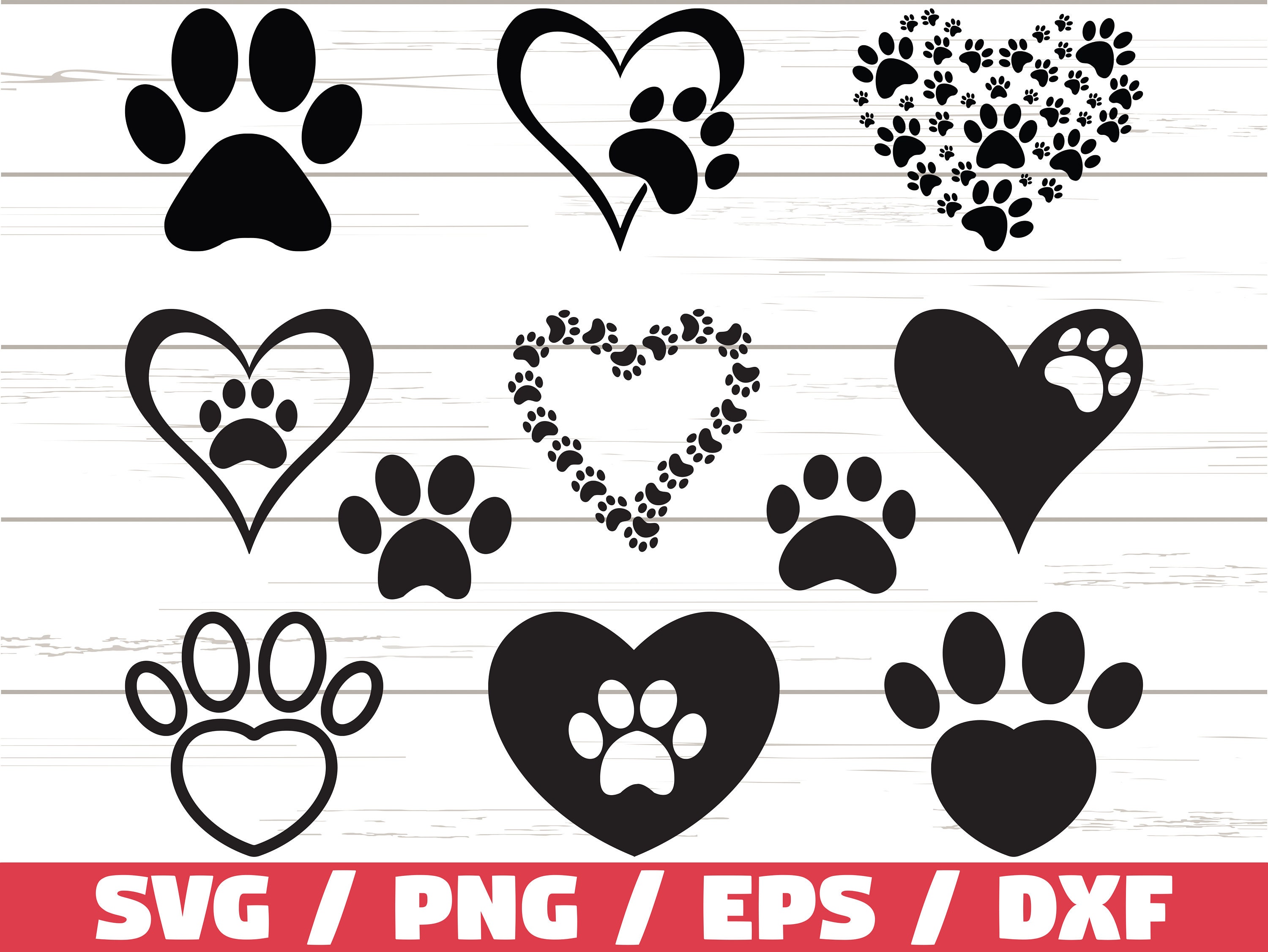 Paw Print SVG / EPS / Png 300ppi / Dxf / Paw Print Vector / Paw Print ...