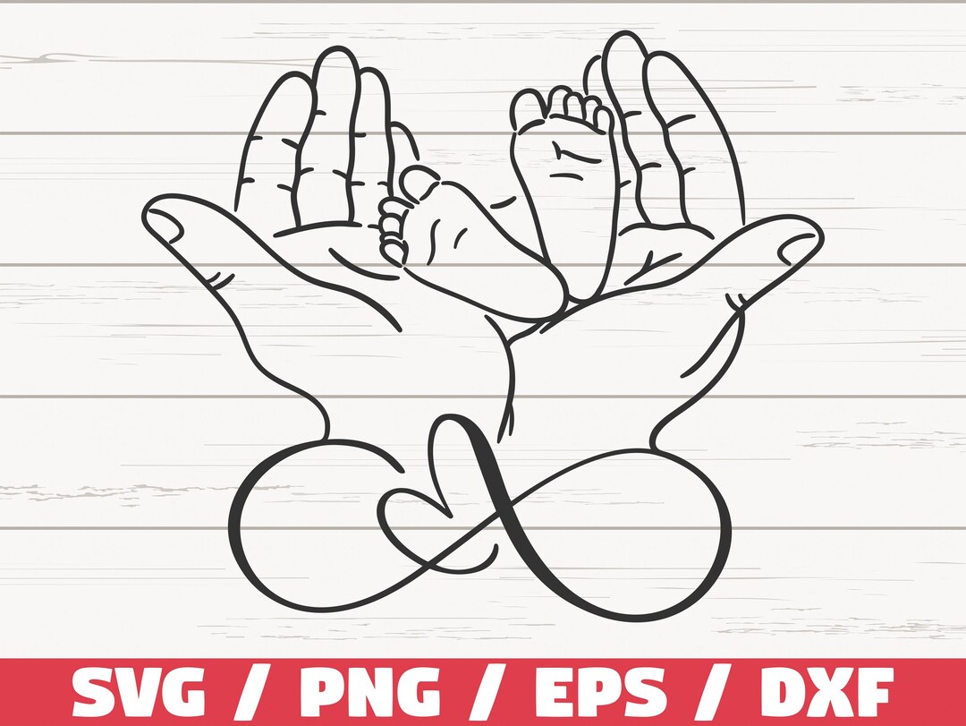 New Born SVG / Hands With Baby Feet SVG / Cut File / Commercial Use ...