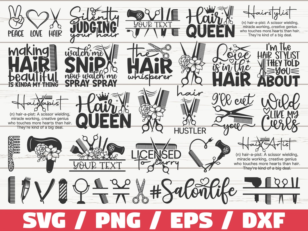 Hairdresser SVG Bundle / Cut Files / Commercial Use / Cricut / Clip Art ...
