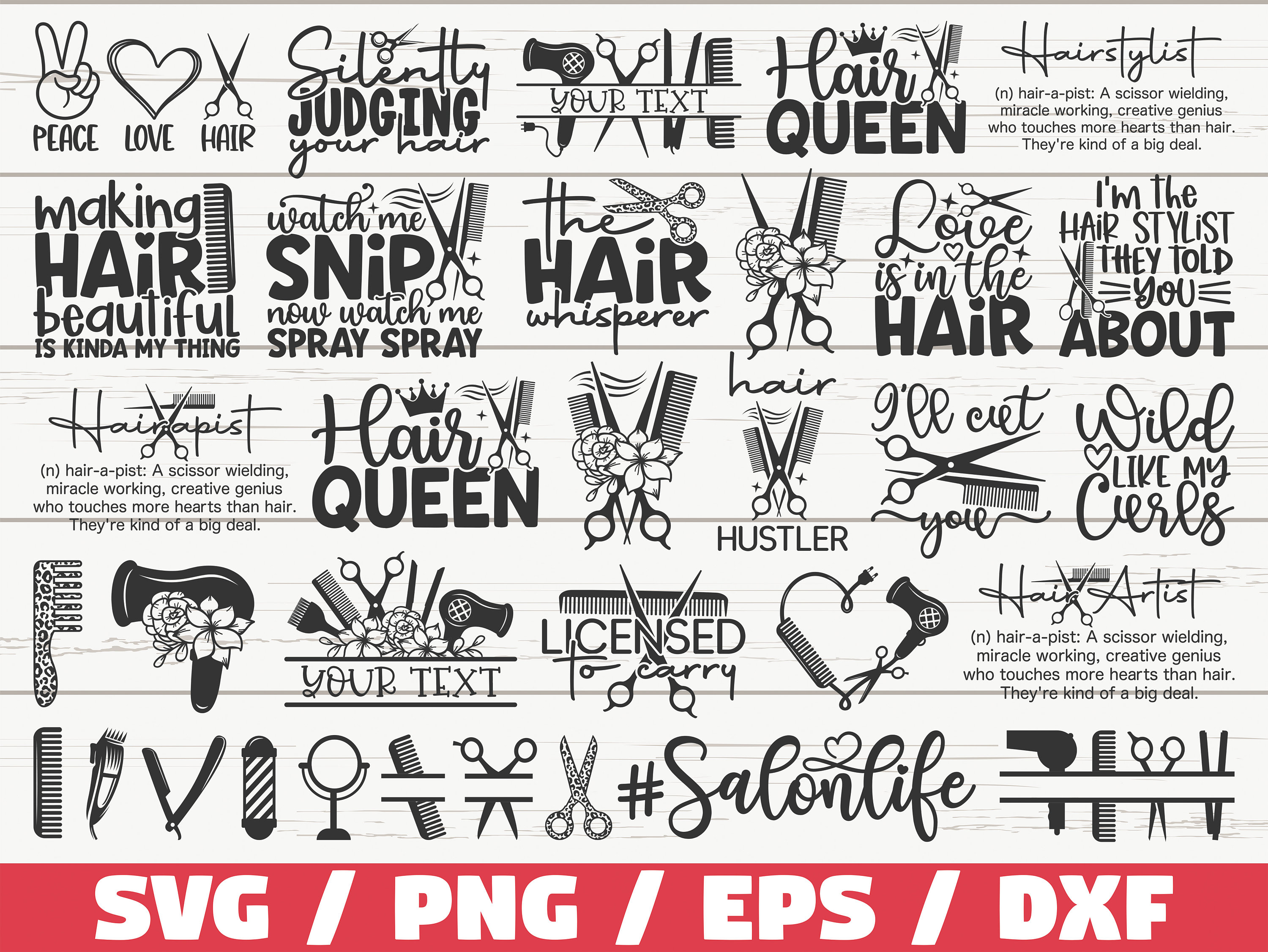 Hairdresser SVG Bundle / Cut Files / Commercial Use / Cricut / - Etsy ...