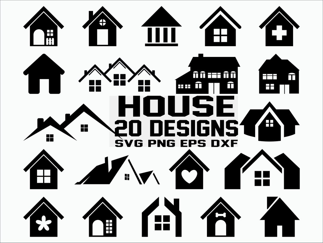 House SVG/ House Clipart/ Cut Files/ Cricut/ Silhouette/ Iron On/ Decal ...