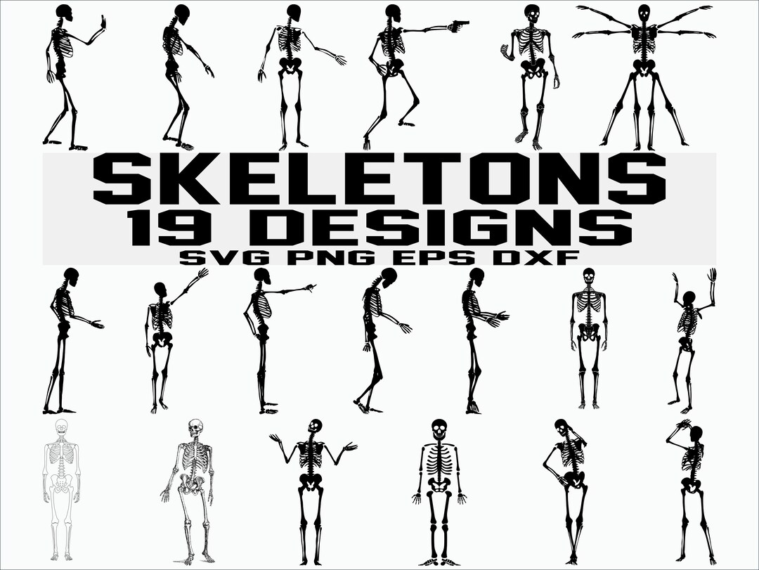 Skeleton SVG/ Skeleton Bones Svg/ Halloween Svg/ Cut Files/ Silhouette ...
