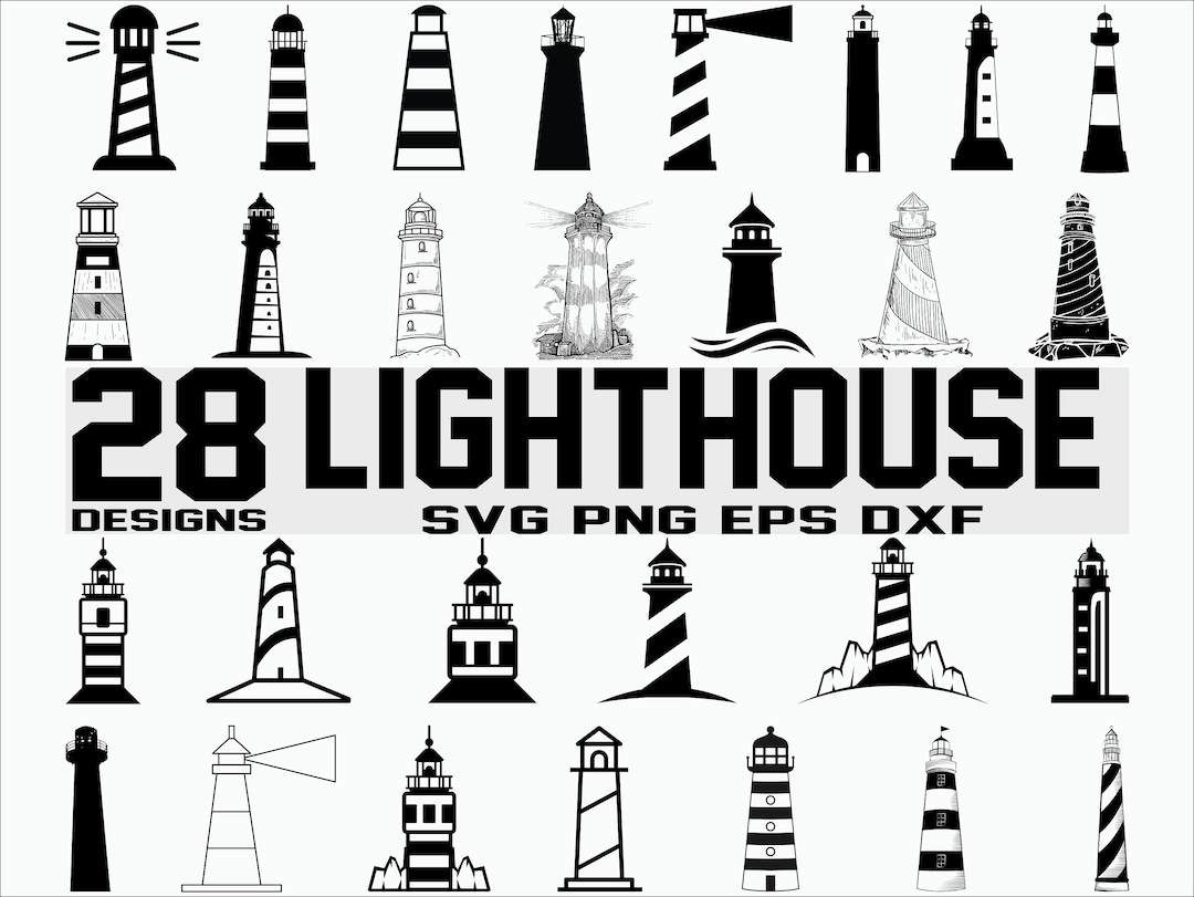 Lighthouse SVG/ Sea Svg/ Ocean Svg/ Clipart/ Silhouette/ Decal/ Stencil ...