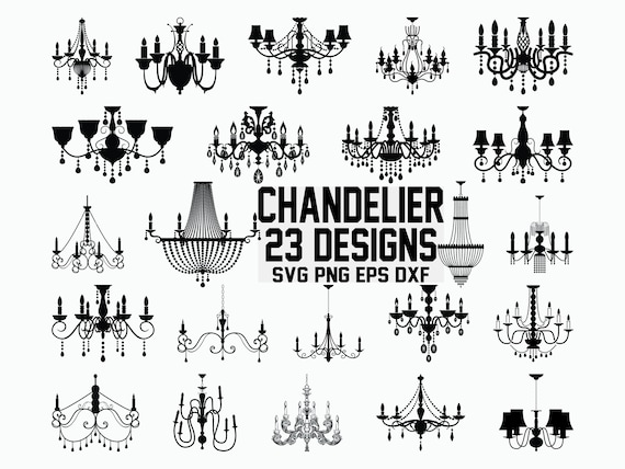Chandelier SVG / Decorative Svg / Wedding Svg / Princess Svg / | Etsy