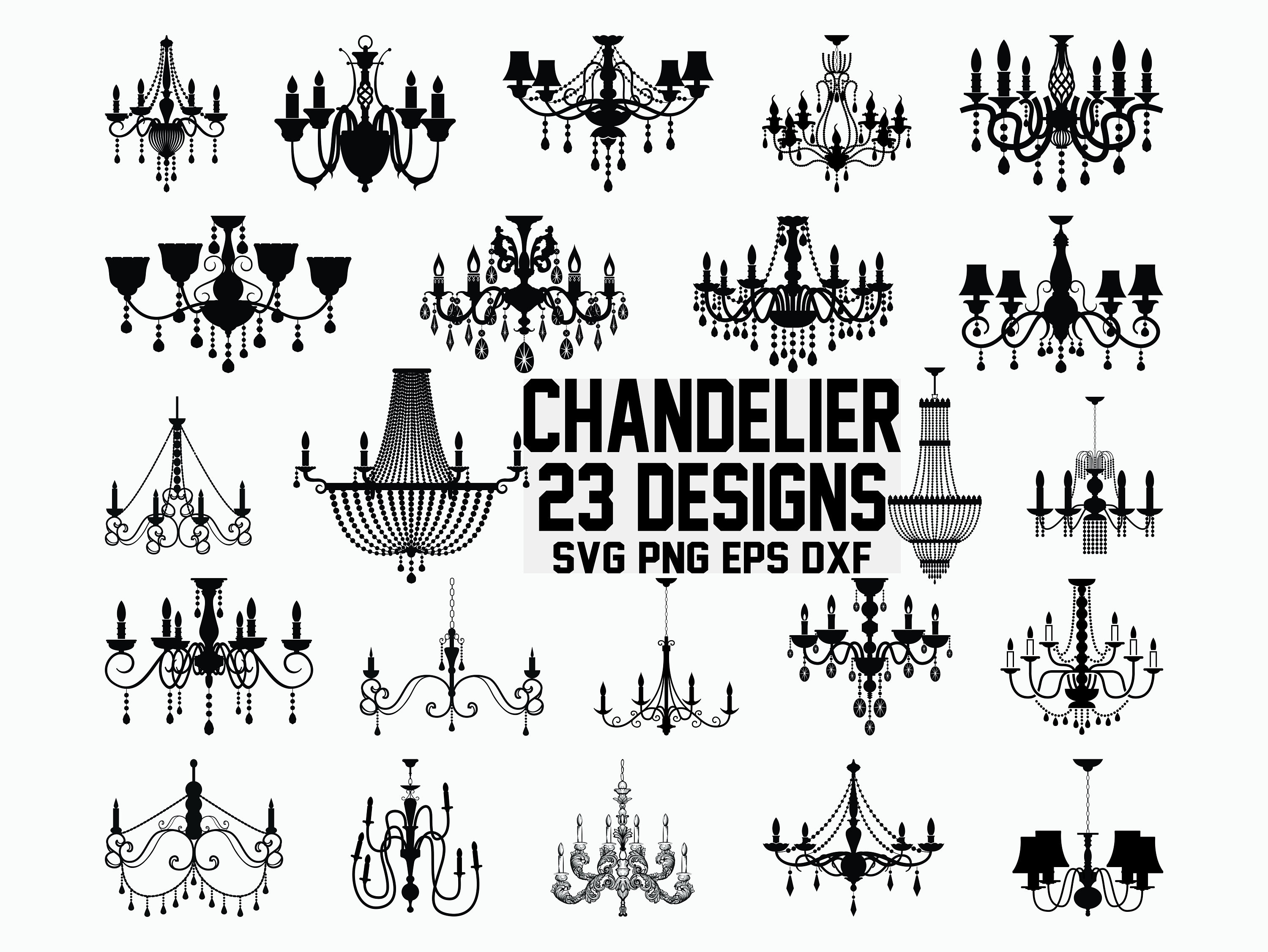 Chandelier SVG / Decorative Svg / Wedding Svg / Princess Svg / Cut File ...