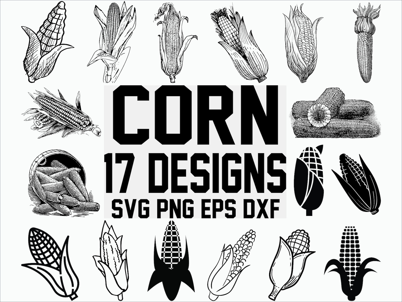 Corn Svg/ Crop Svg/ Farm Svg/ Cereal Svg/corn Clipart/ Silhouette/ Cut ...
