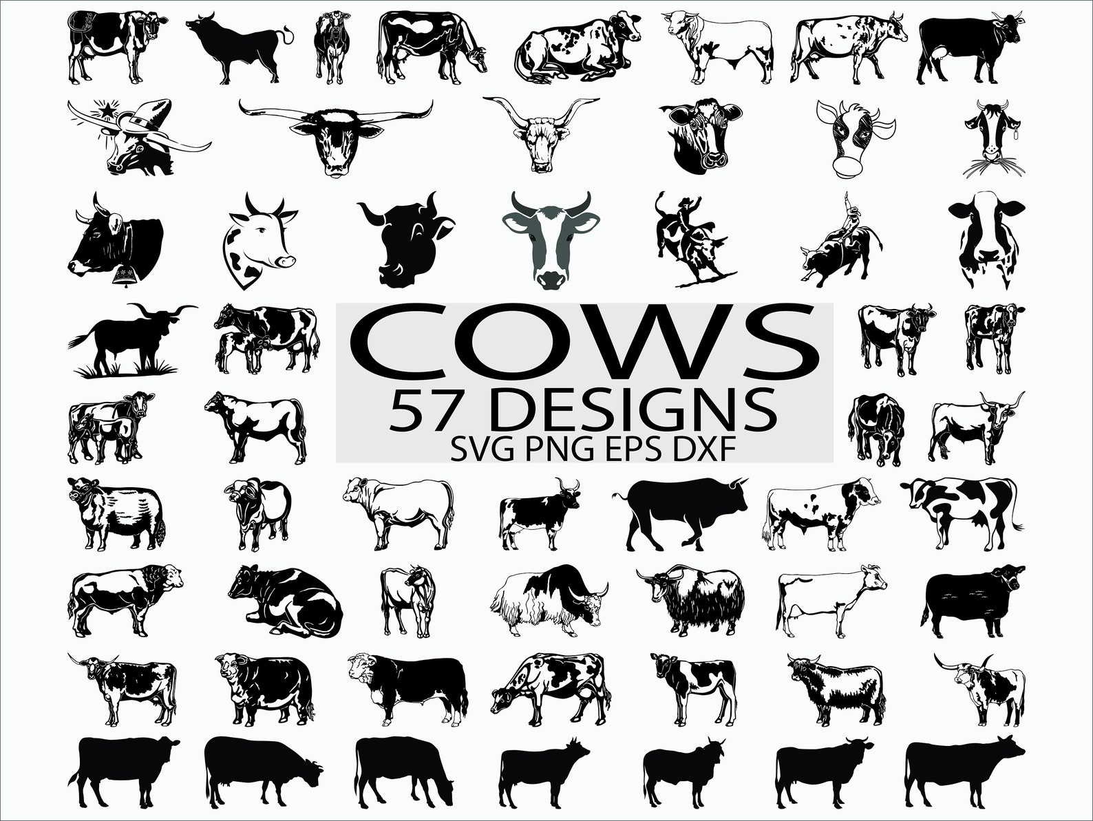 COW SVG/ Ox Svg/ Cattle Svg/ Cute Cow/ Cow Head Svg/ Bull Svg/ Farm ...