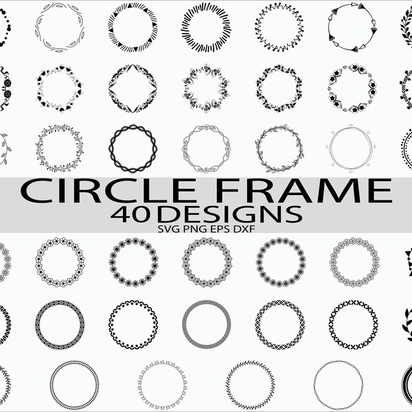 Circle Frame Svg - Etsy
