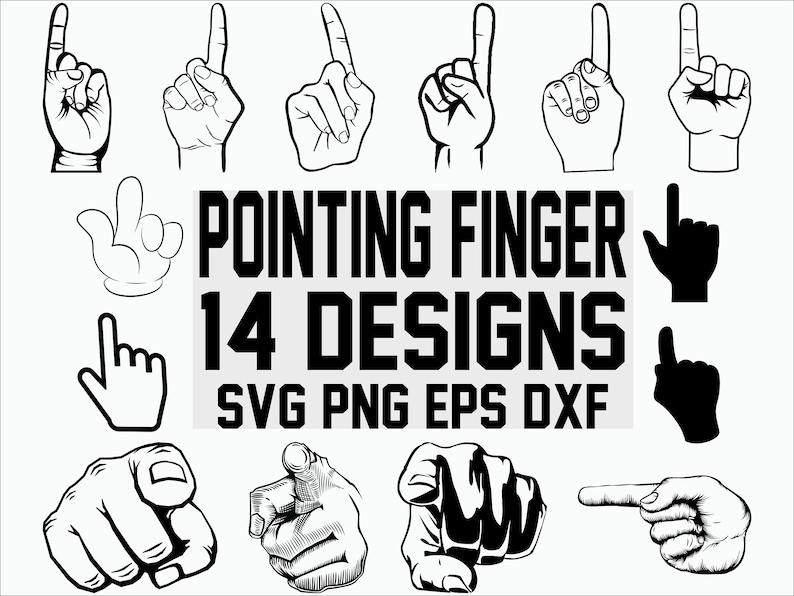 Hand Svg Pointing Finger Svg Hand Print Svg Hand Graphics Middle Finger ...
