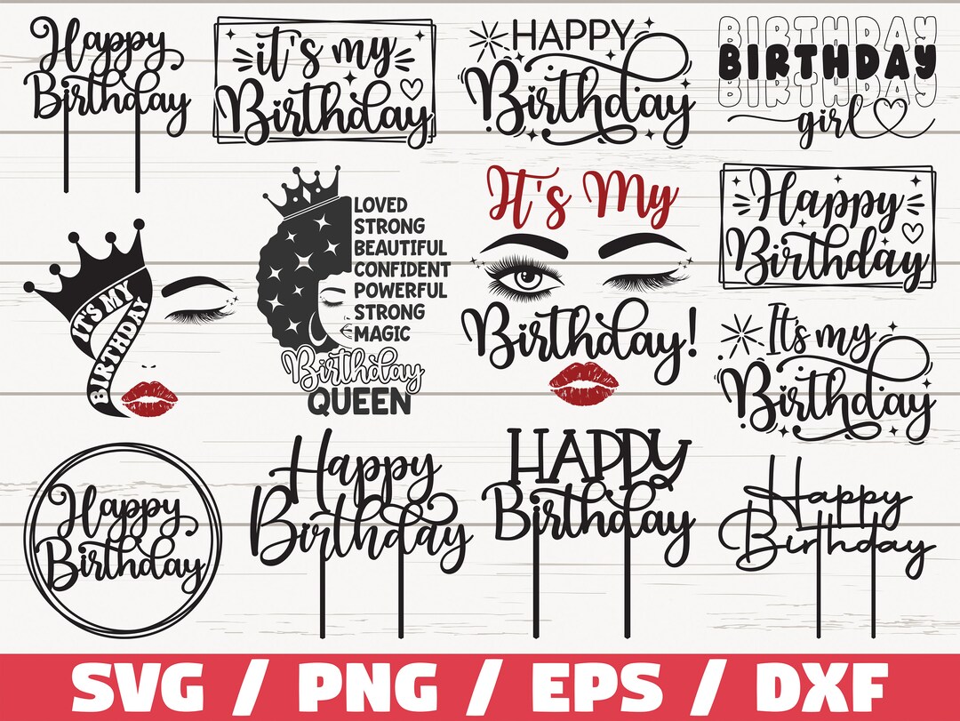 Happy Birthday SVG Bundle / Birthday Cake SVG / Cut File / Cricut ...