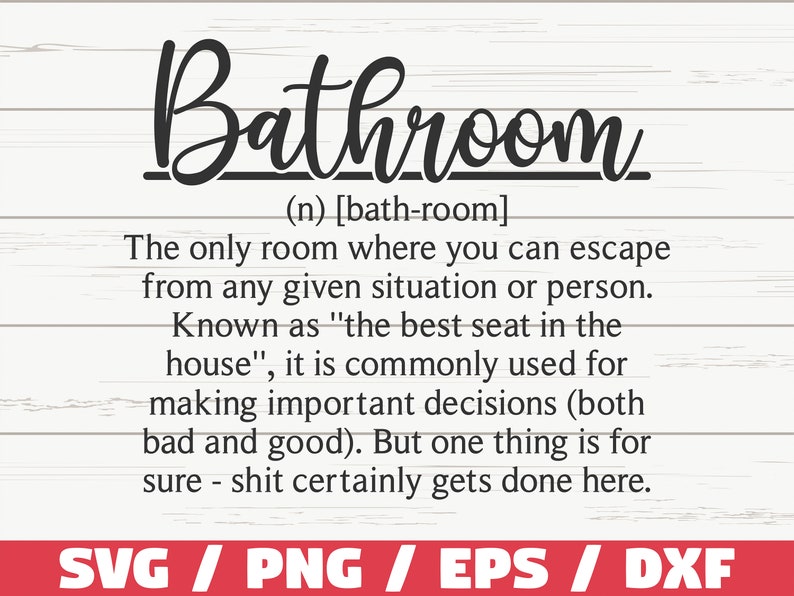 Bathroom Definition Svg Cut File Cricut Commercial Use Etsy