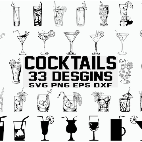 Cocktails SVG/ Cocktail Party SVG/ Cocktail Clipart/ - Etsy