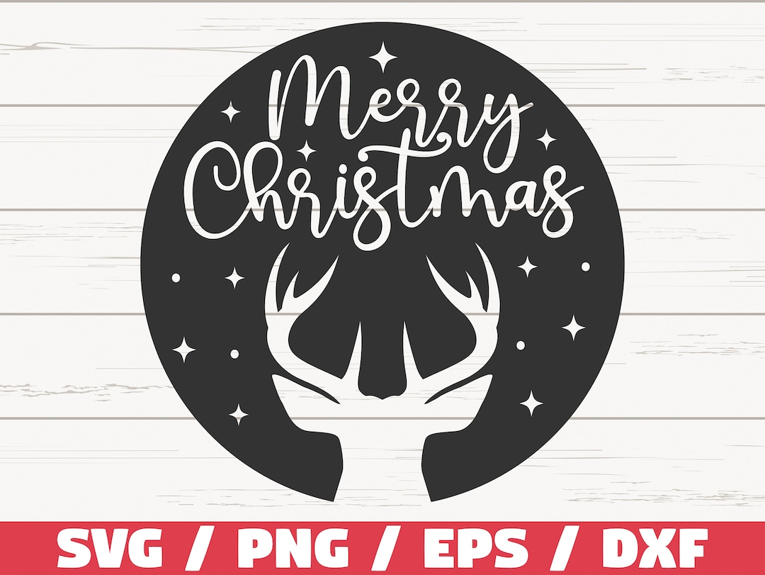 Merry Christmas SVG / Christmas Scene SVG / Deer SVG / Cut File ...