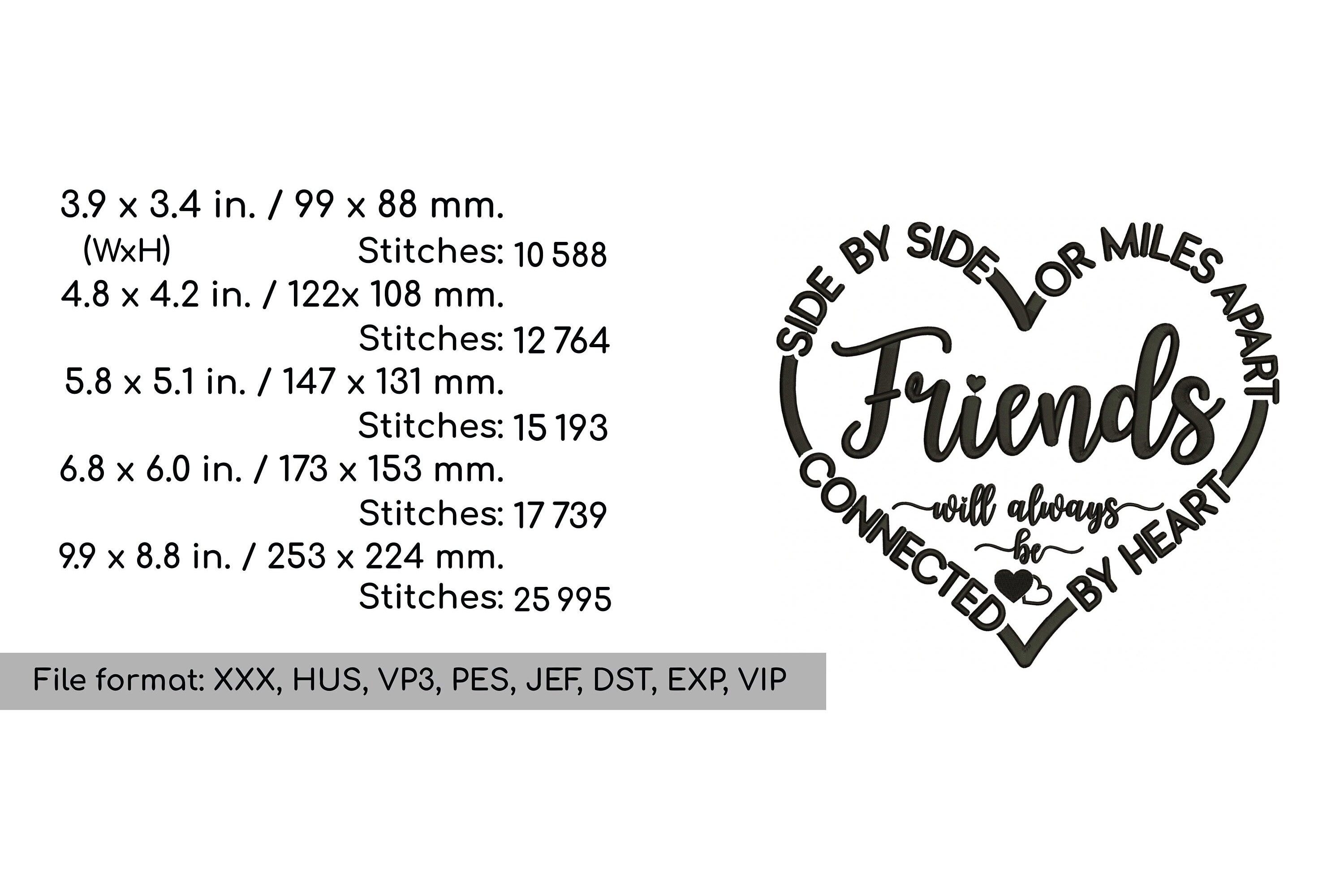 Friends Machine Embroidery Design / 5 Sizes / Best Friends Embroidery ...