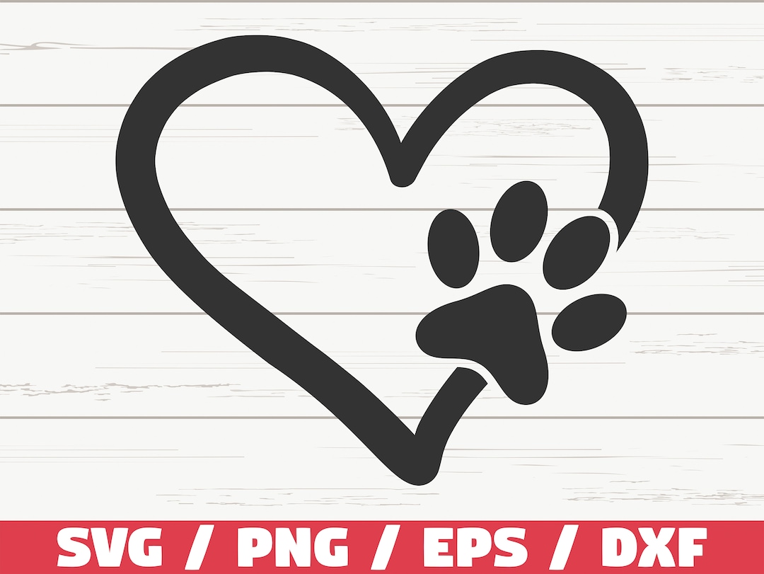 Cat Paw Heart SVG / Cut File / Cricut / Commercial Use / Silhouette ...