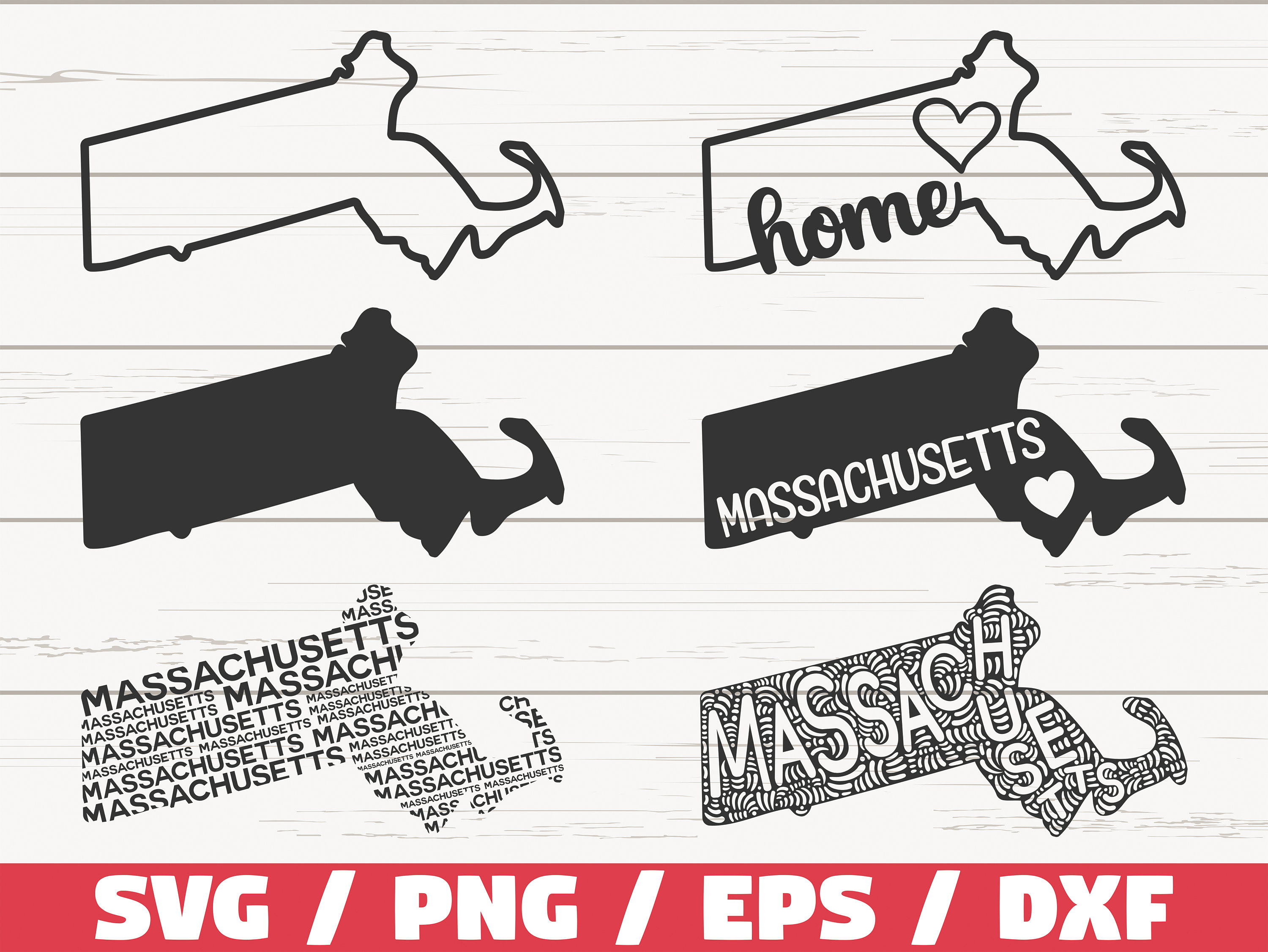 Massachusetts outline SVG Mass shape Cut file Massachusetts Vector File ...