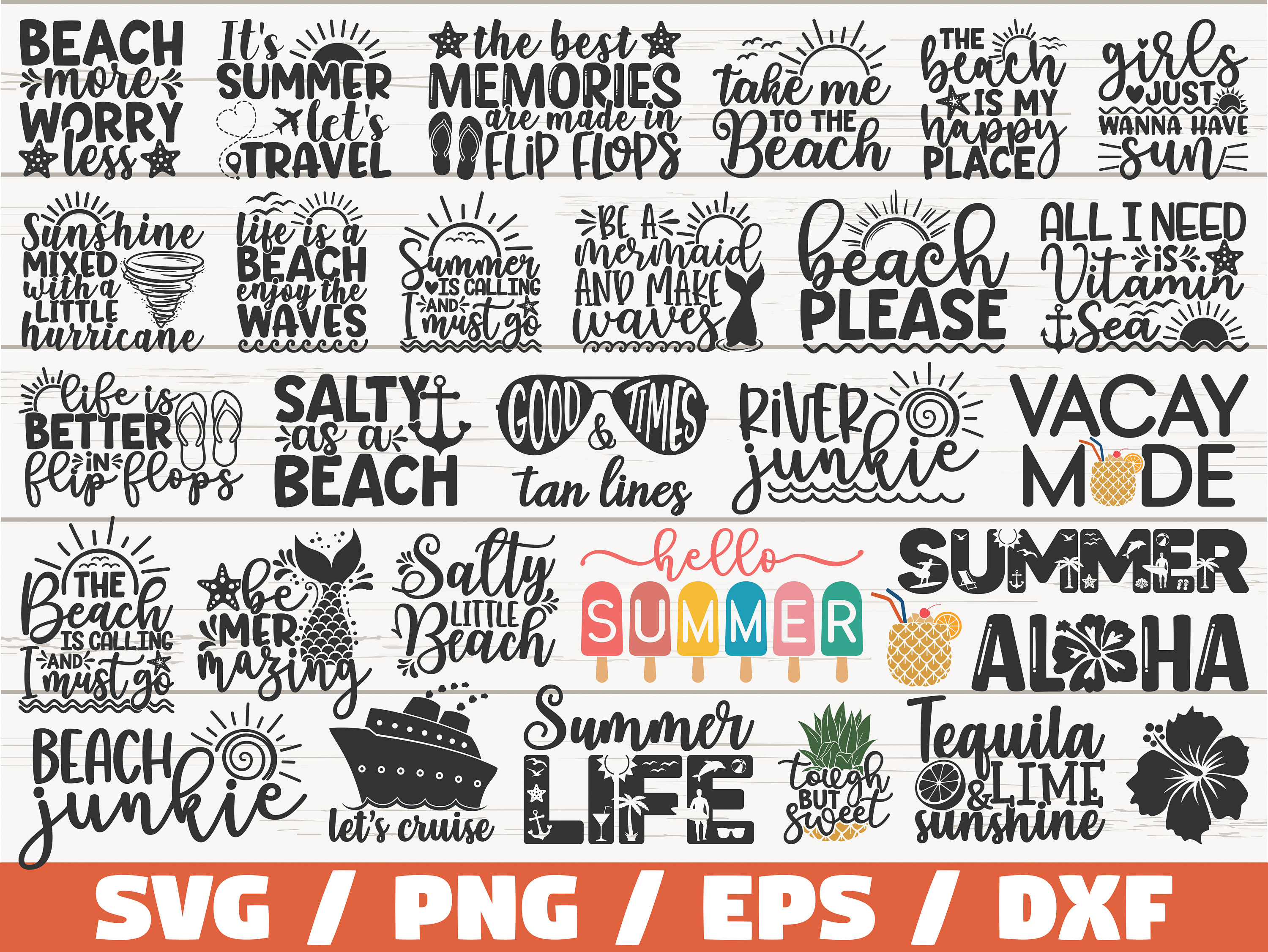 Summer Bundle SVG / Beach Life SVG Bundle / Cut File / Cricut / Clip ...