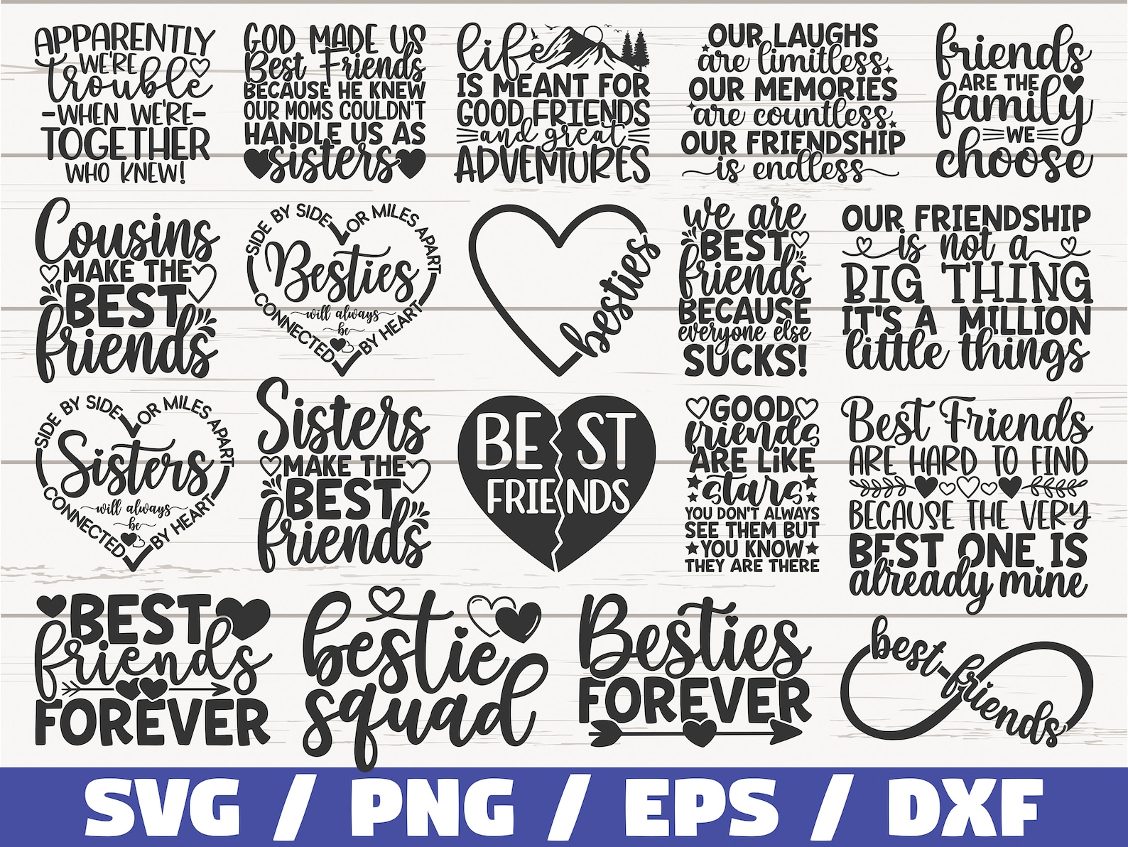 Best Friends SVG Bundle / Friendship Bundle SVG / Cut Files / Clip Art ...