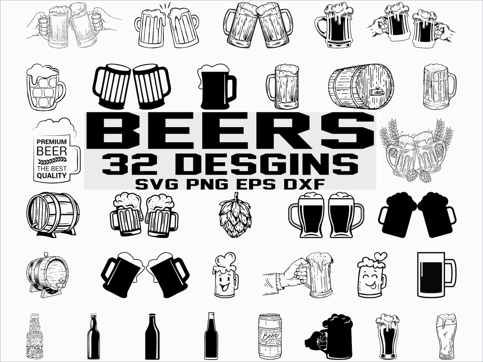 Beers Svg/ Decorative Beers/ Beers Bottles Svg/ Cheers Svg/ Clipart ...