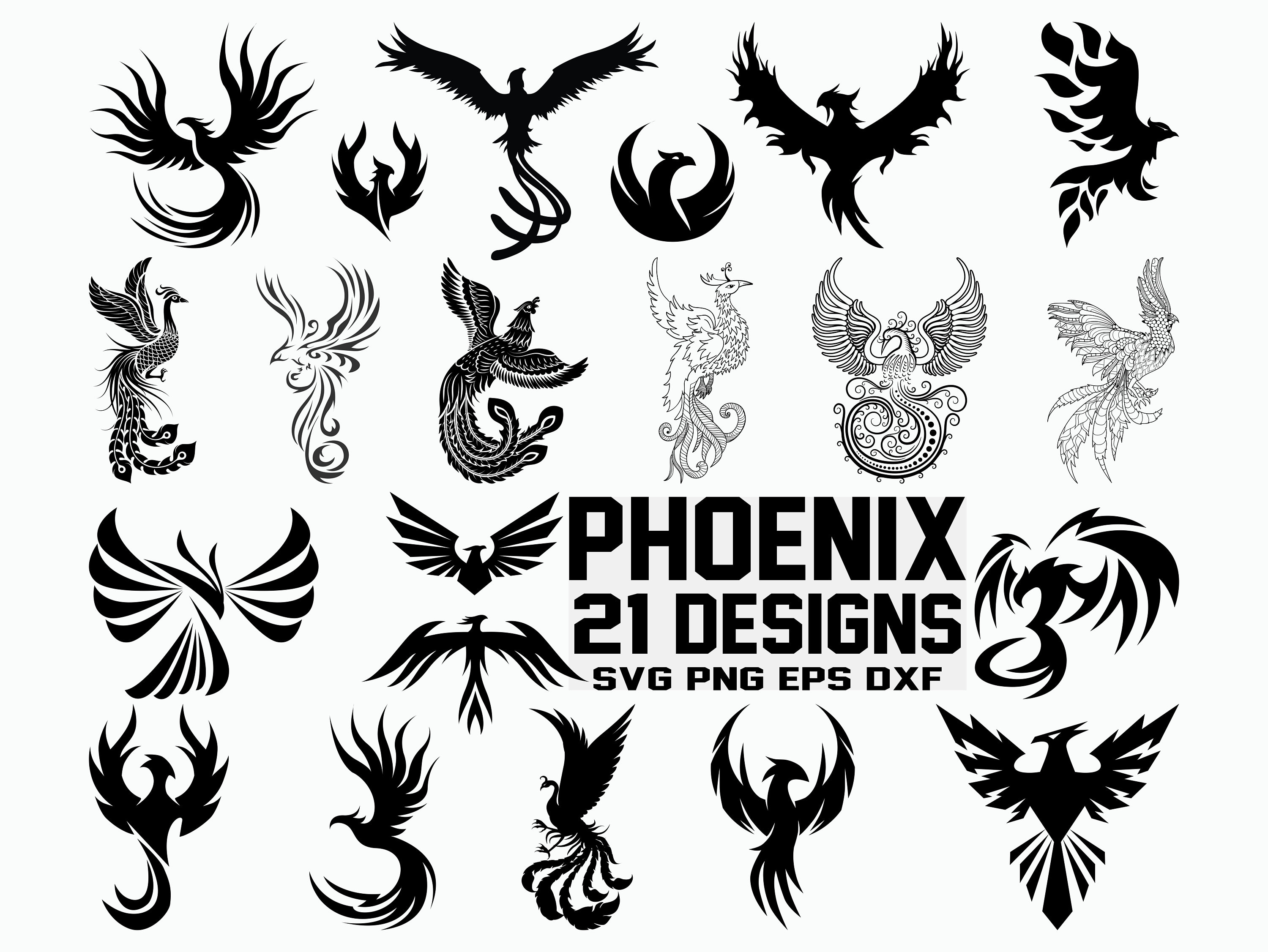 Instant Download svg Cricut Phoenix Silhouette SVG dxf Silhouette Cut ...