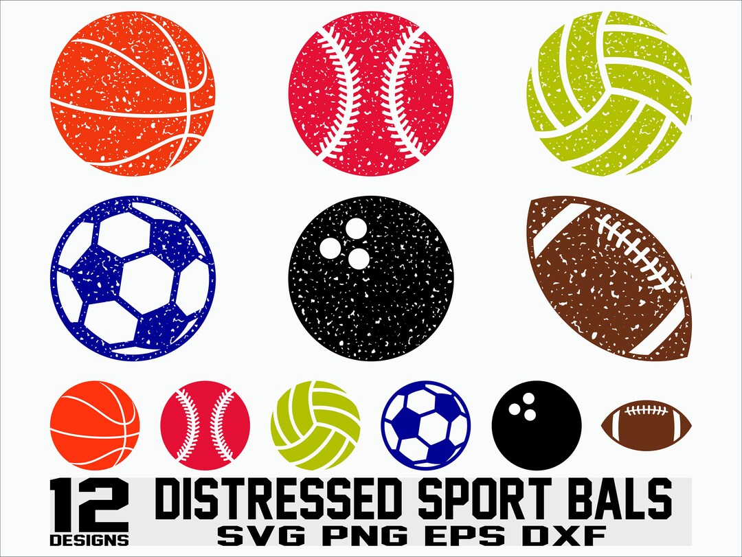 Distressed Sports SVG/ Grunge Baseball/ Football/ Basketball/ Bowling ...