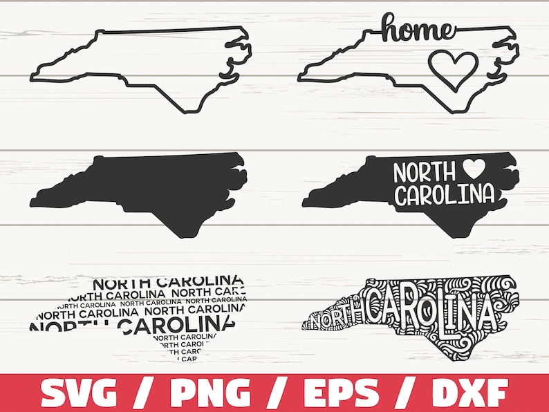 North Carolina State SVG / Cut File / Cricut / Clipart / Commercial Use ...