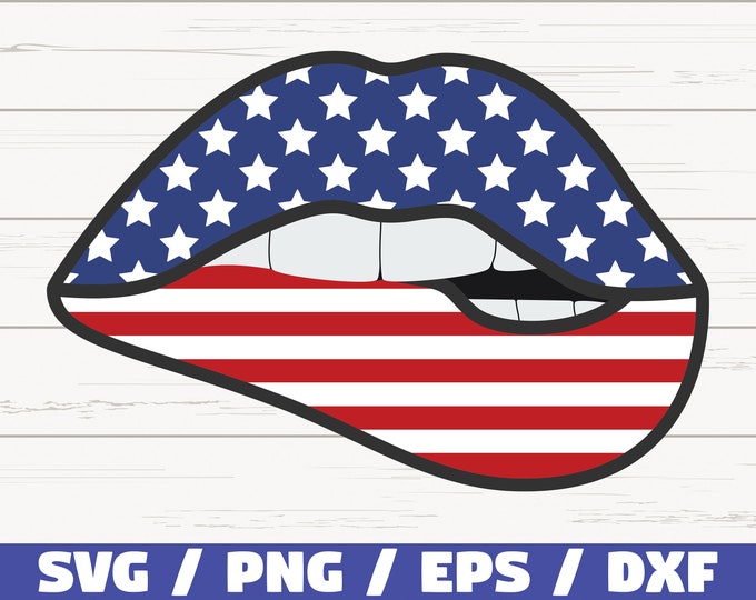 Lips SVG American Flag Lips SVG Patriotic SVG American Flag Svg ...