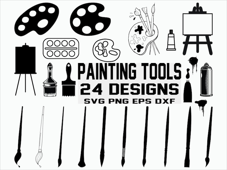 Painting SVG/ Paint Brush SVG/ Painting Clipart/ Cut Files/ Silhouette ...