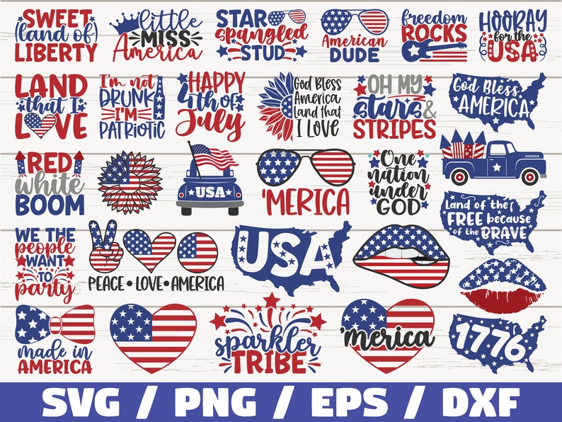 4th of July SVG Bundle / Cut Files / Clip Art / Commercial Use - Etsy