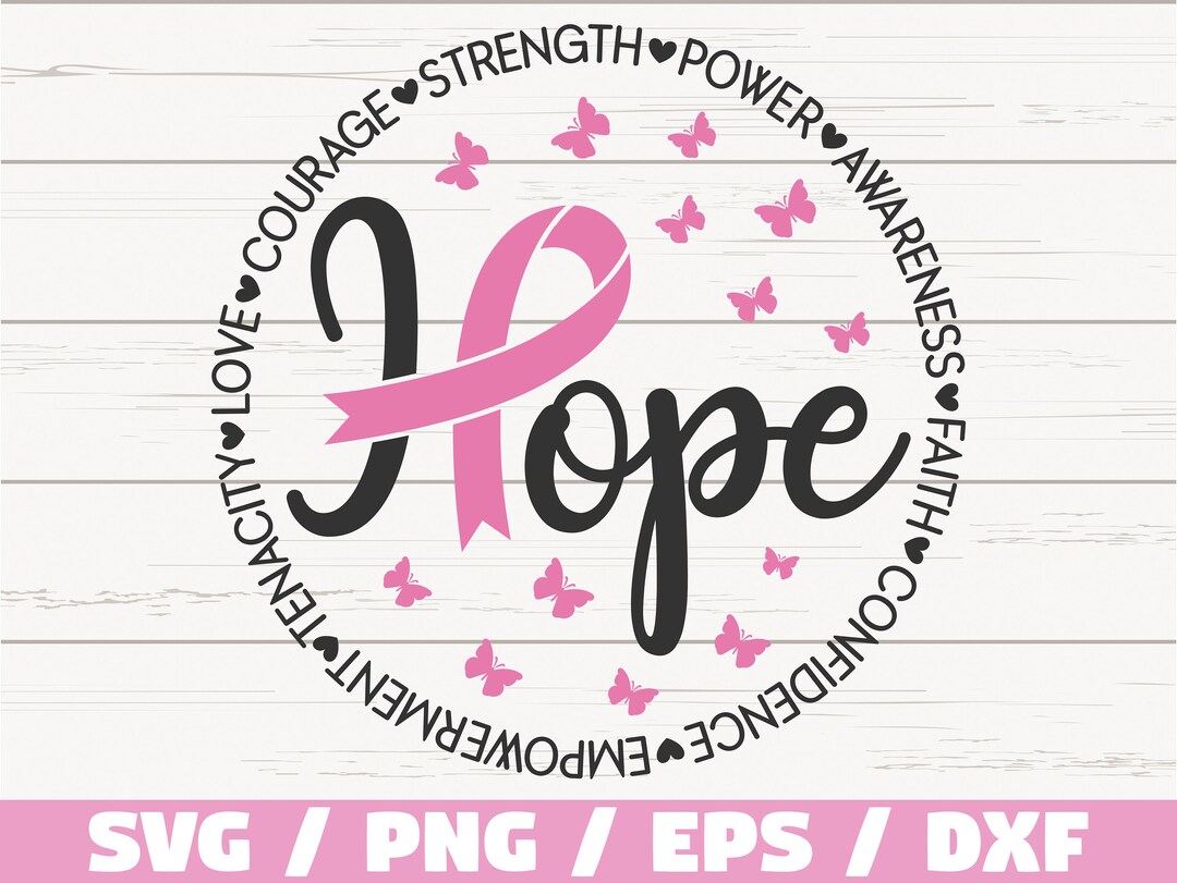 Breast Cancer SVG / Hope Ribbon SVG / Cut File / Cricut / Commercial ...
