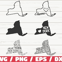 New York Flag Map SVG, PNG - American Flag Svg, New York Outline Svg ...