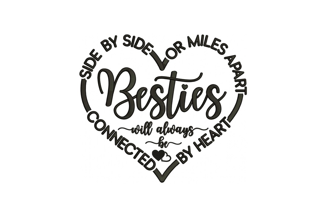 Besties Machine Embroidery Design / 5 Sizes / Best Friends Embroidery ...