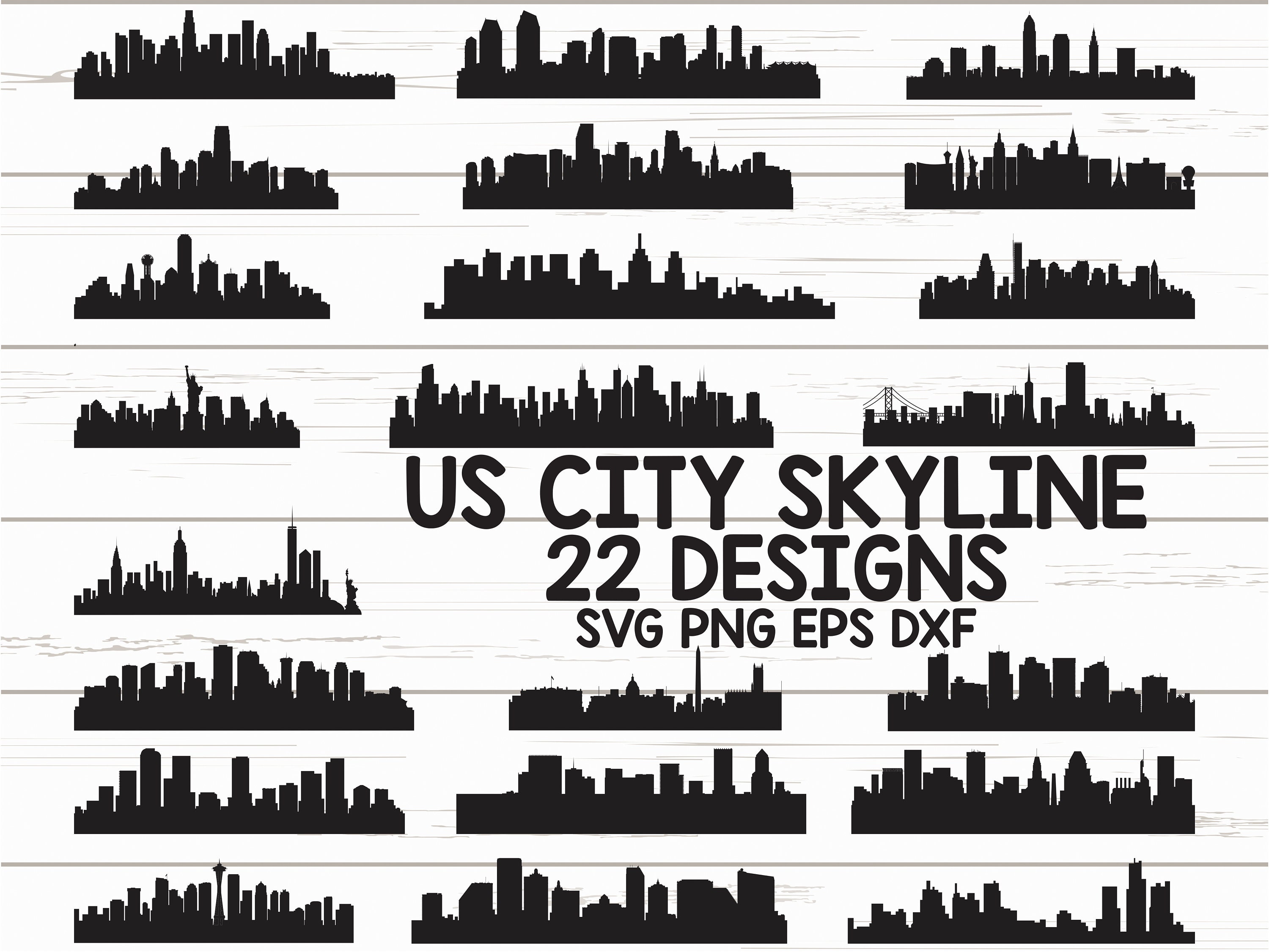 US City Skyline SVG / Skyline Svg / US Cities Svg / New York Svg ...
