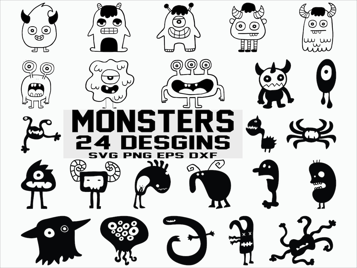 Monster SVG/ Baby Monster/ Cute Monster/ Friendly Monster/ - Etsy