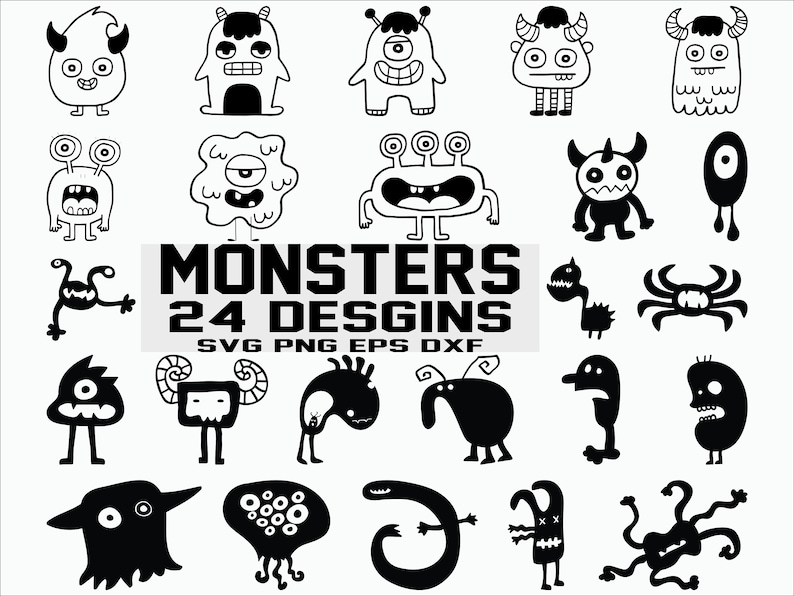 Monster SVG/ Baby Monster/ Cute Monster/ Friendly Monster/ - Etsy