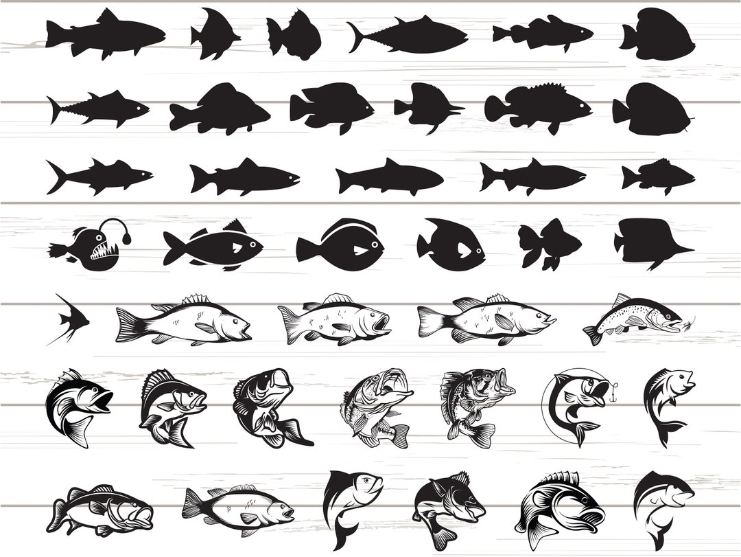 41 Fish SVG / Fishing SVG / Cricut / Clipart / Silhouette / Vector ...