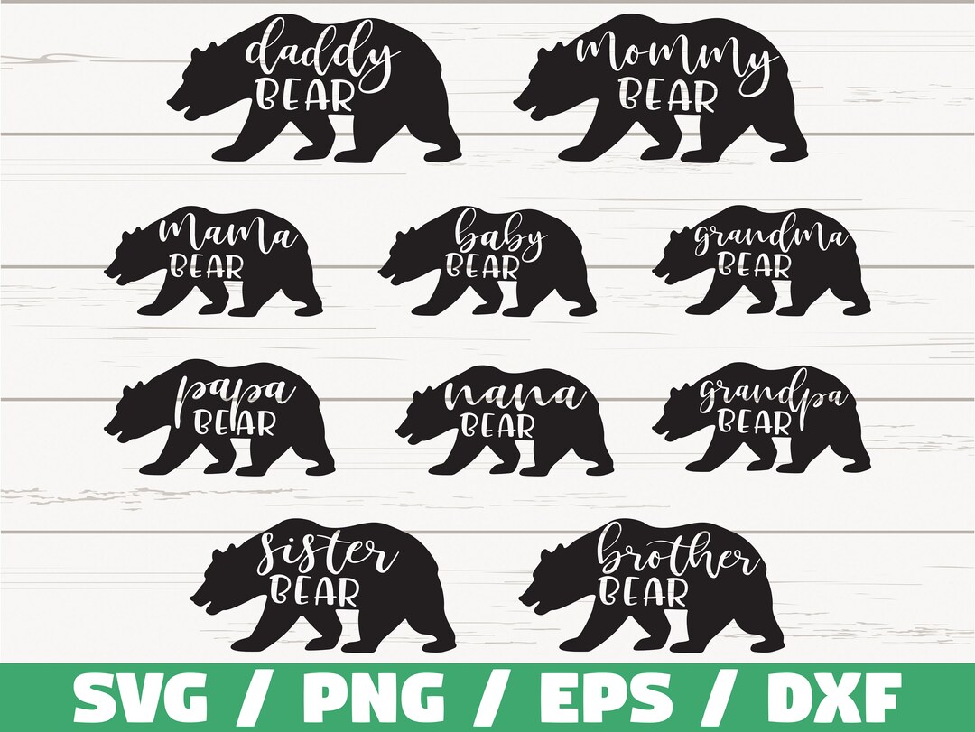 Bear Family SVG / Mama Bear SVG / Papa Bear SVG / Clip Art / Silhouette ...