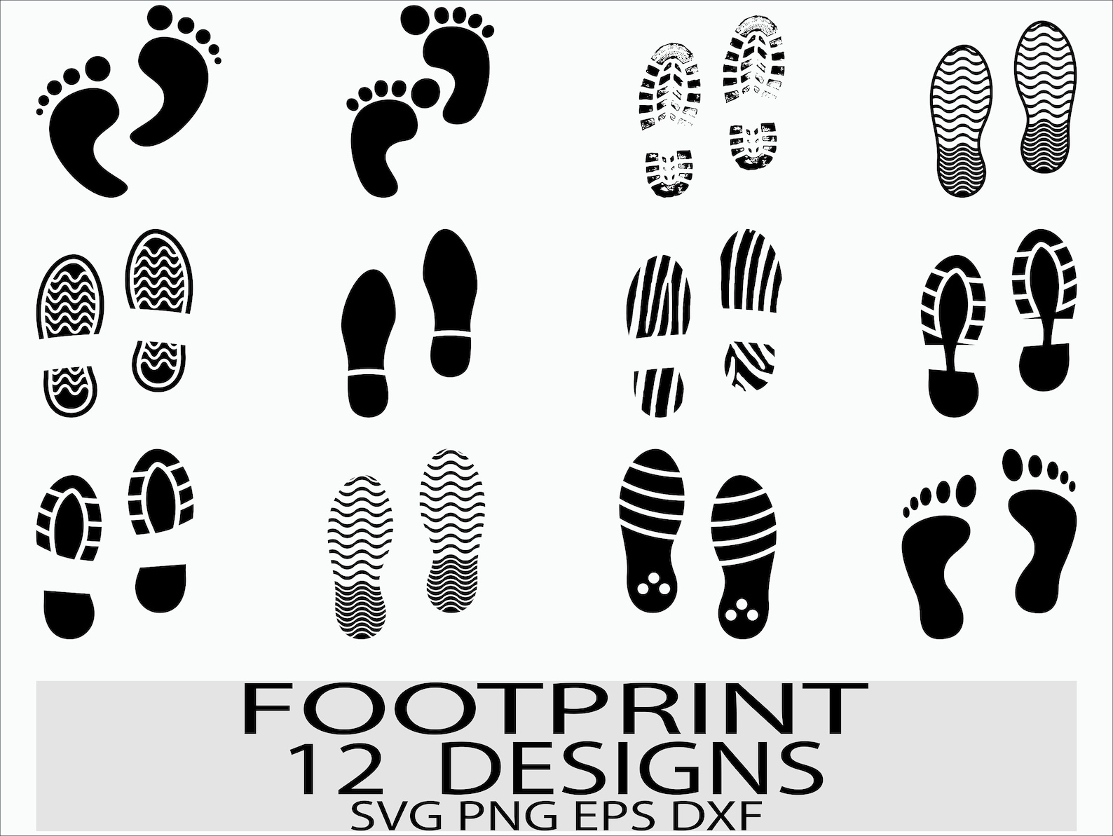 Footprint SVG/ Footprint SVG File/ Foot Svg/ Footprint Cut File ...