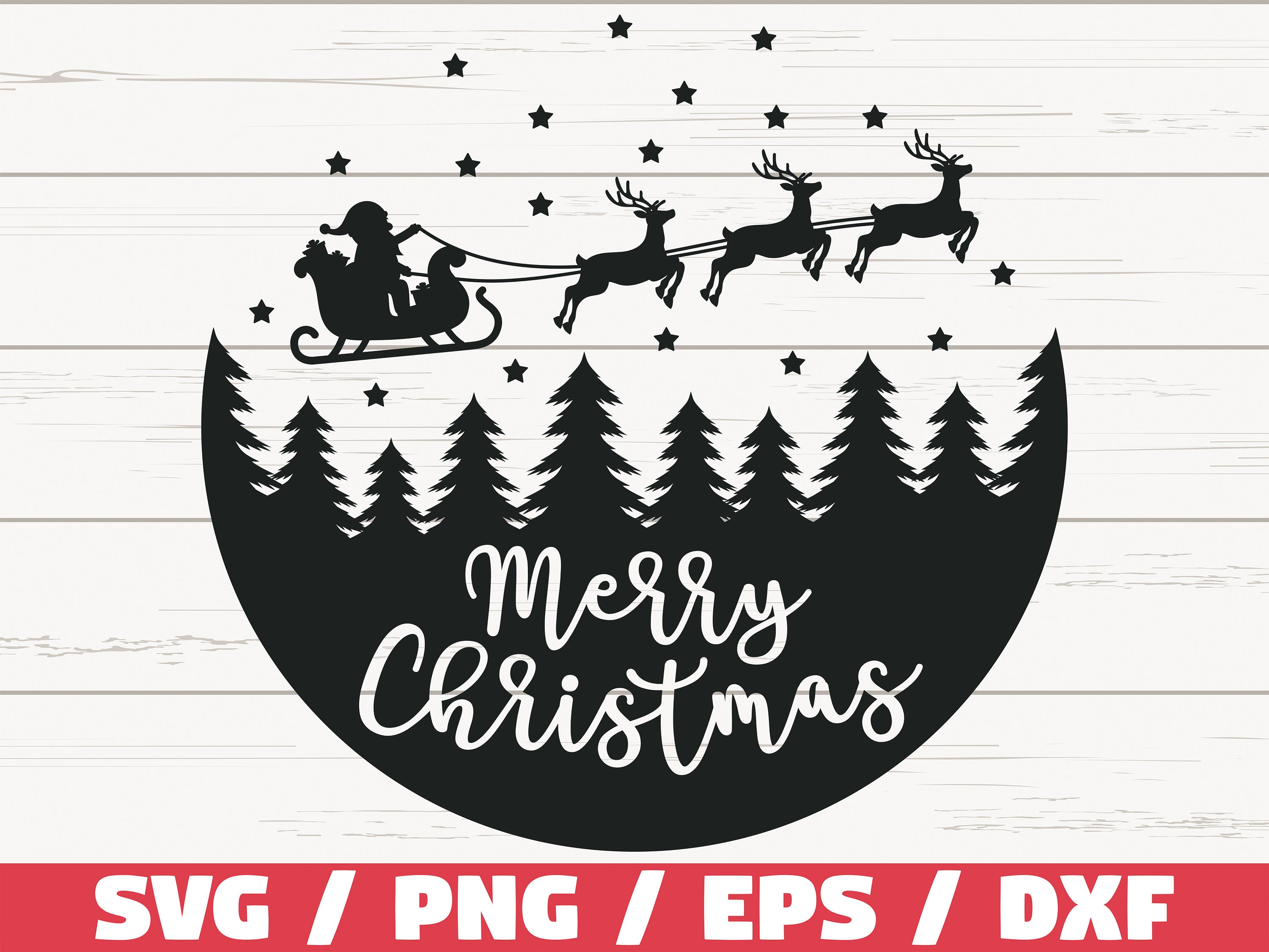 Merry Christmas SVG / Christmas Scene With Santa SVG / Cut File ...