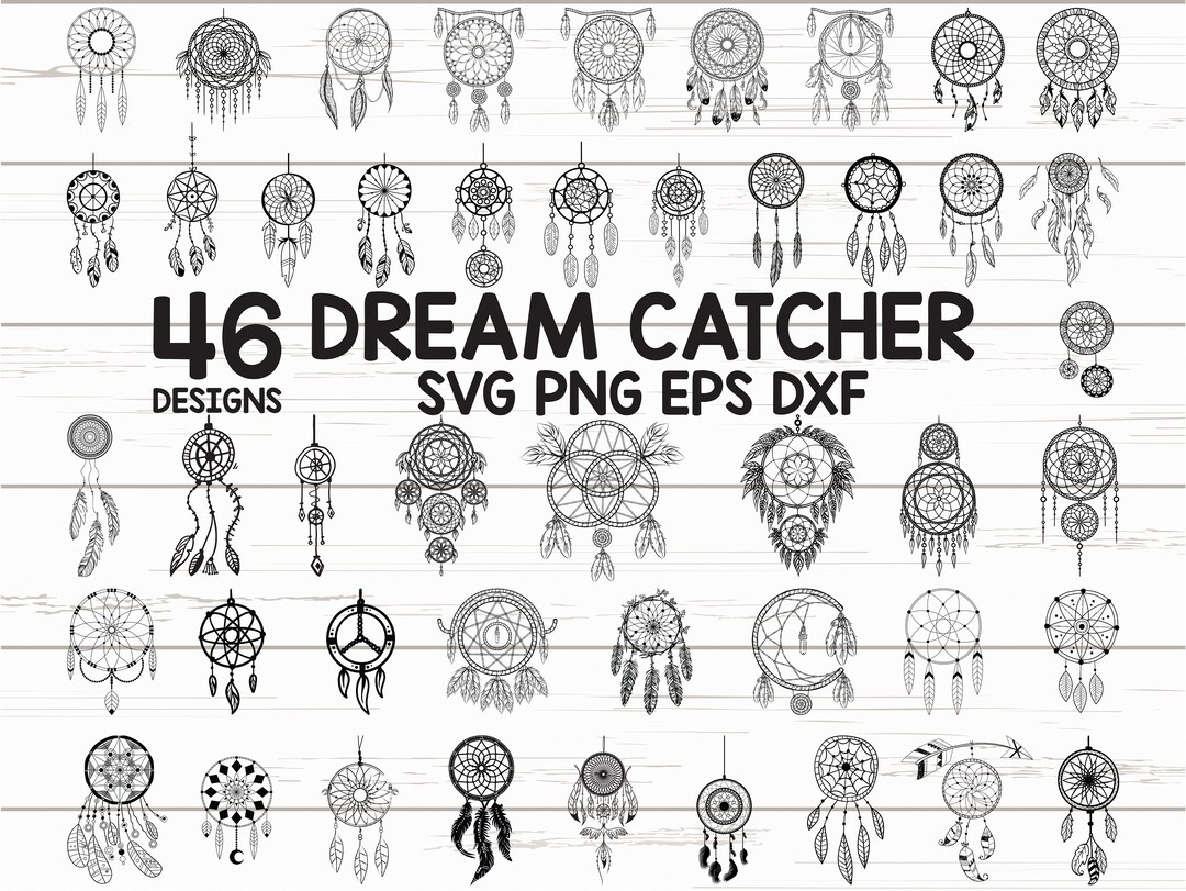 Dream Catcher Svg/ Monogram/ Eps/ Dxf/ Png/ Silhouette/ Cut File/ Iron ...