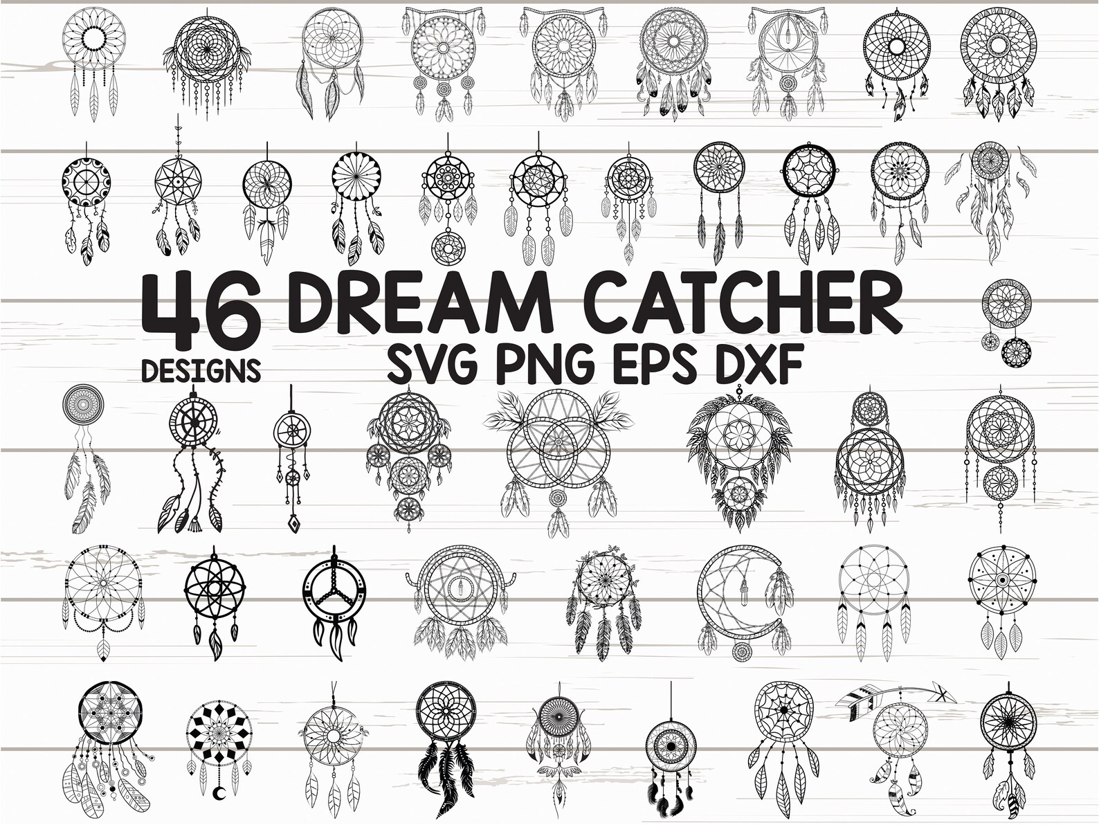 Dream Catcher Svg/ Monogram/ Eps/ Dxf/ Png/ Silhouette/ Cut - Etsy