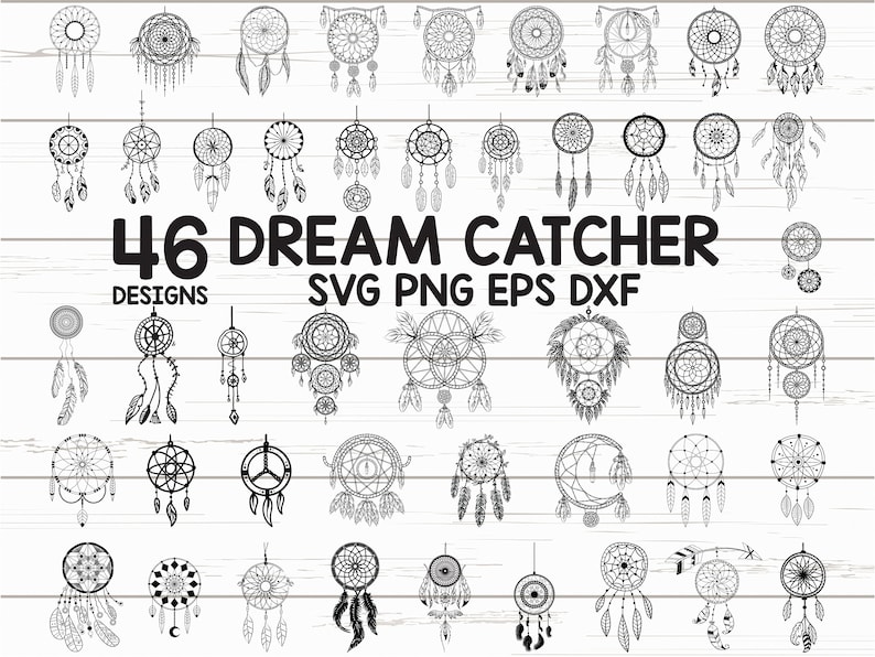 Dream Catcher Svg/ Monogram/ Eps/ Dxf/ Png/ Silhouette/ Cut File/ Iron ...