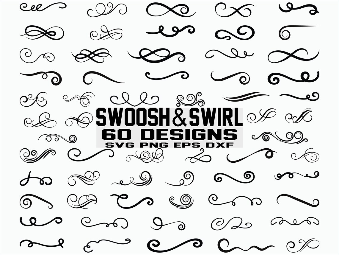 Swirl SVG/ Flourish SVG/ Swoosh SVG/ Stroke Svg/ Ornaments | Etsy